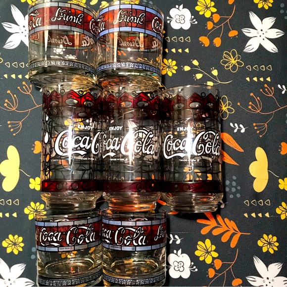 Coca Cola | Dining | Vintage Set Of 7 Cocacola Drinking Glasses Tiffany ...